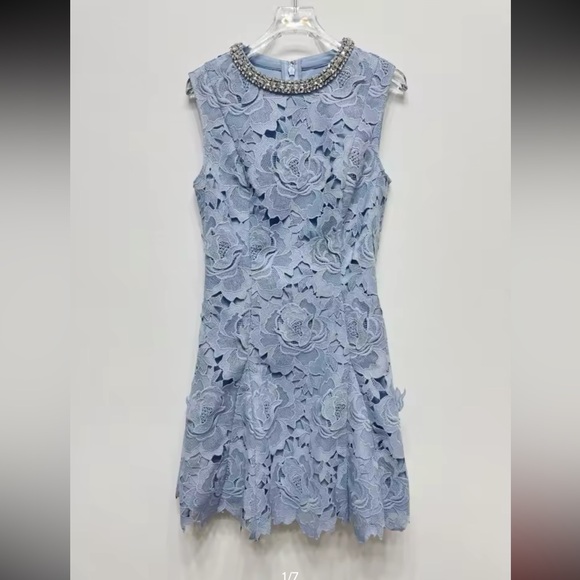 Dresses | Crystal Net Blue Dress | Poshmark